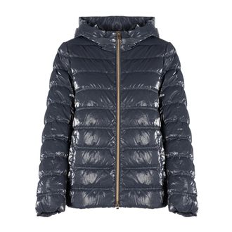Geox Femme, Vestes, Bleu, Taille: 36 FR Veste Ajustée avec Capuche et Poches