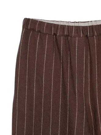 Alysi Wool Pinstripe Trousers - Brown