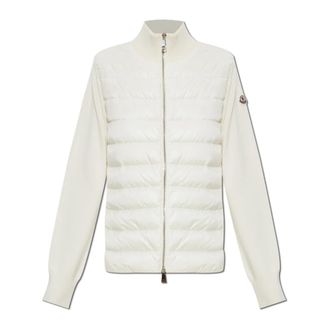 Moncler Femme, Pulls, Blanc, Taille: 36 FR Cardigan avec garnissage en duvet