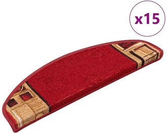 vidaXL Treppenmatten Selbstklebend 15 Stk. Rot 65x21x4 cm Vidaxl