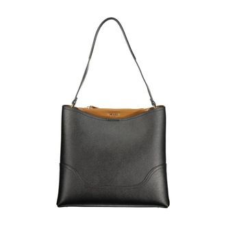 Twinset Sac bandouli&egrave;re structur&eacute; en cuir avec haut contrastant - Femme - Sacs - Noir - Taille: ONE Size