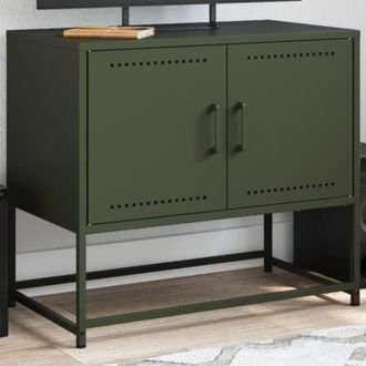 vidaXL Meuble tv vert olive 68,5x39x60,5 cm acier Vidaxl