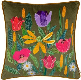 furn. Wylder Nature House of Bloom Schöllkraut-Samt-Paspel-Kissenbezug