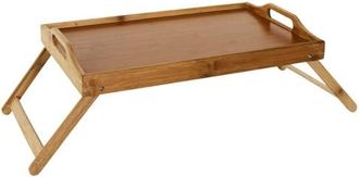 The Home Deco Factory KA5054, Klapptablett aus Bambus, Elegantes und praktisches Tischservice, modernes Design, platzsparend zusammenklappbar, leicht zu reinigen, braun, 50