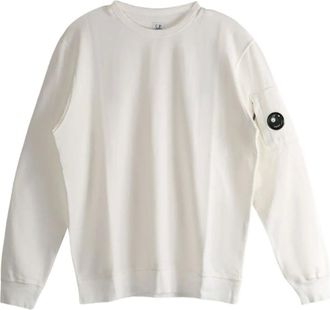 C.P. Company C.p. Company, Homme, Sweatshirts et sweats &agrave; capuche, Blanc, Taille: XL SweaT-shirt &agrave; col rond et manches longues