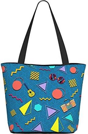 AOOEDM Sac &agrave; provisions g&eacute;om&eacute;trique vintage des ann&eacute;es 80 et 90 pour dames 13 x 11 x 7 pouces. Le cadeau parfait pour la Saint-Valentin. Cest de la Saint-Val