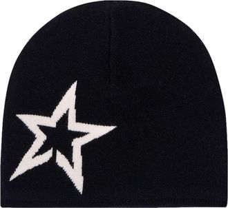 Perfect Moment Beanie mit Intarsien-Stern - Schwarz