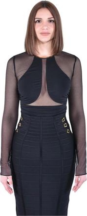 Elisabetta Franchi Femme, Robes, Noir, Taille: 36 FR Body l&eacute;ger en jersey cr&ecirc;pe avec d&eacute;tail bijou