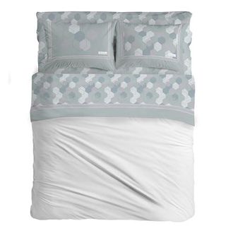 Pensieri delicati Bettwäsche-Set für Doppelbett, Flanell, 100% Baumwolle, warm und weich, für Doppelbett 180 x 200 cm, inklusive Spannbettlaken, Bettbezug und 2 Kissenb