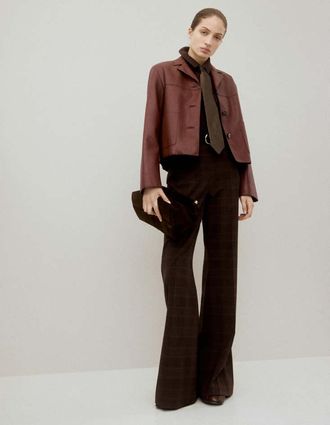 Mango Veste cuir synth&eacute;tique poches orange br&ucirc;l&eacute; - Femme - XXL - MANGO