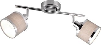 Trio Leuchten Spotbalken Arosa 812100206, Metall Chrom, Schirm Stoff, exkl. 2x E14