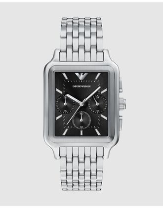 Emporio Armani Chronograph f&uuml;r Herren aus silberfarbenem Edelstahl, AR11751