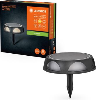 Ledvance ENDURA STYLE ROUND WALL Au&szlig;enleuchte, 1,2W, 60lm, dunkelgrau, indirekte Beleuchtung, indirekte Beleuchtung, wiederaufladbarer Akku, IP65, 3.000K Farbt