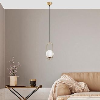 Opviq Elegant Gold Chandelier, Metal Body, 20 cm Width, Adjustable Height (42-171 cm), E14 Socket, IP20 | Perfect for Modern Living Spaces & Dining Rooms
