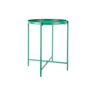 Leitmotiv Beistelltisch Meseta - Grün - 40x40x49cm - Rund - Metall - Couchtisch - Sofatisch - Kleiner Tisch für Wohnzimmer & Schlafzimmer