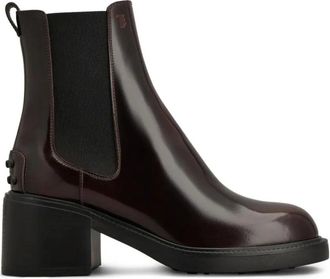 Tod's Femme, Chaussures, Brun, Taille: 38 1/2 EU Bottines Chelsea en cuir