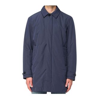 Woolrich Homme, Manteaux, Bleu, Taille: XL Cappotto tinto in capo in Peac