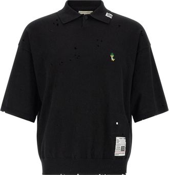 Miharayasuhiro Mihara Yasuhiro, Homme, Tops, Noir, Taille: 42 FR Polo &agrave; effet us&eacute;