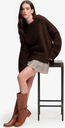 Superdry lockerer Pullover aus geb&uuml;rstetem Strick in Schwarzbraun