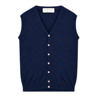 Cashmere Company Gilet Bottoni F.12 - - Knitwear - Herren - Blau - 2XL