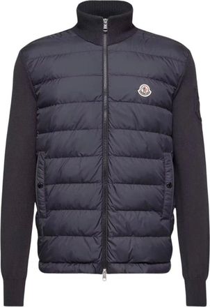 Moncler Homme, Vestes, Bleu, Taille: M Down Knit Jacket