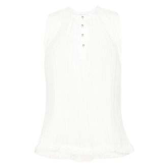 Lanvin &Auml;rmelloses Faltenoberteil - - Tops - Damen - Wei&szlig; - L