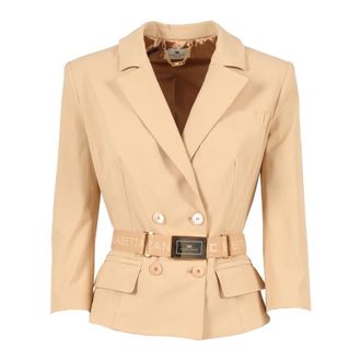 Elisabetta Franchi Giacca con cintura - - Jackets - Damen - Braun - S