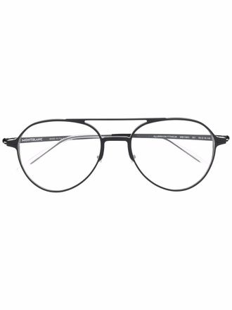 Montblanc lunettes de vue &agrave; monture pilote - Noir