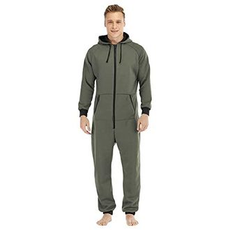 Generic Sweat &agrave; capuche &agrave; manches longues et col en V pour homme, fermeture &eacute;clair, couleur unie, 2026, Vert, XXL