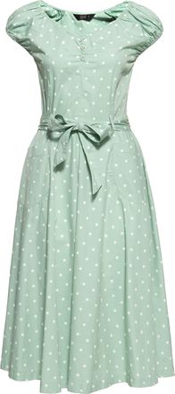 Queen Kerosin Damen Swing Kleid Polka Dots All-Over-Print Sommerkleid Punkte 50S 40S 60S Gepunktet Vintage Rockabilly Rockabella Swing Dress