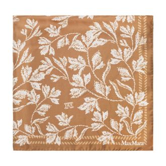Max Mara Femme, Accessoires, Beige, Taille: ONE Size Foulard oversize en soie imprim&eacute;e