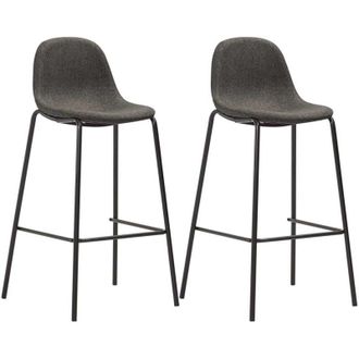 vidaXL Barhocker 2 Stk. Dunkelgrau Stoff - Vidaxl