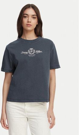 Tommy Hilfiger T-Shirt Crest WW0WW48713 Dunkelblau Relaxed Fit