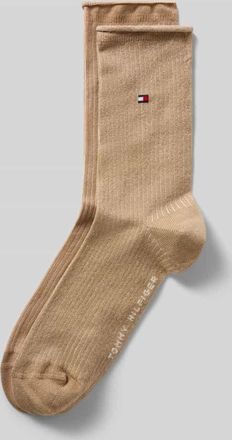 Tommy Hilfiger Socken aus Baumwoll-Mix mit Logo-Stitching im 2er-Pack Modell WOMEN SOCK 2P LUREX RO