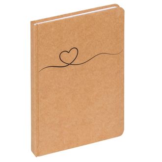 Walther Design Notizbuch braun DIN A5 mit schwarzem Herz, PIMP AND CREATE NB521P-1