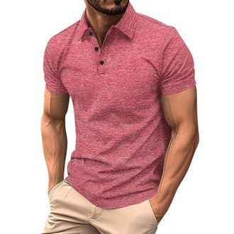 Generic Polo pour homme - Chemise &agrave; manches courtes - Couleur unie - T-shirt tendance pour gar&ccedil;on - V&ecirc;tement de loisirs - Col de chemise - Chemise de sport ba