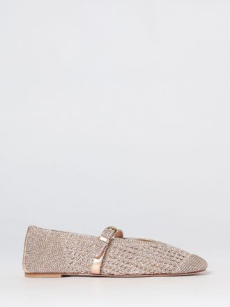 Stuart Weitzman Ballerines Mary Jane en maille ajour&eacute;e dor&eacute;e