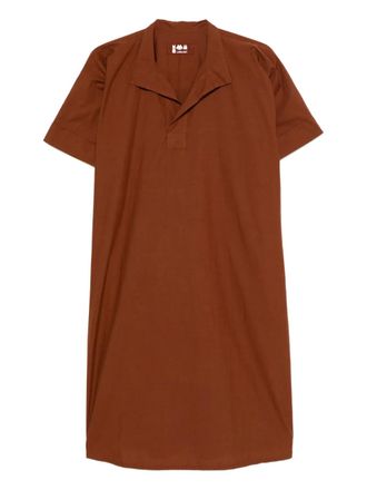 Labo Art robe mi-longue Chiara &agrave; manches courtes - Marron