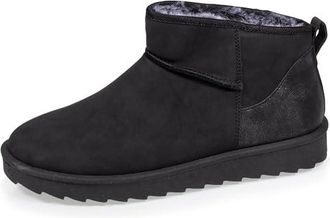 Isotoner Bottines femme chaudes, légères, confortables et modernes, effet nubuck, 41 EU, noir