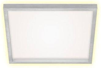 Briloner Briloner Leuchten - LED Deckenleuchte, Deckenlampe inkl. Backlight-Effekt, 22 Watt, 3.000 Lumen, 3.000 Kelvin, Weiß-Aluminiumfarbig, 422x422x40mm (LxB