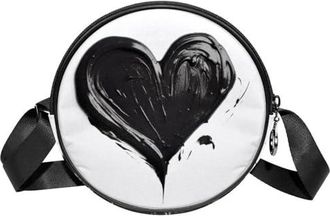 Generic Sac &agrave; bandouli&egrave;re Circle pour femme, petit sac &agrave; bandouli&egrave;re noir avec fermeture &eacute;clair, bretelles r&eacute;glables, sac &agrave; main rond d&eacute;contract&eacute; pour femmes 