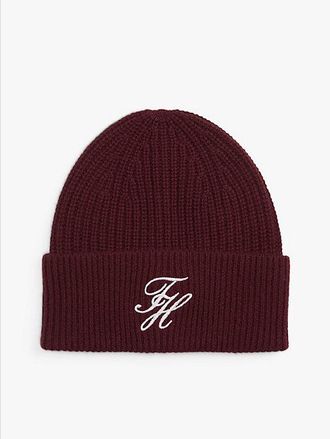 Tommy Hilfiger Bonnet en cachemire m&eacute;lang&eacute; &agrave; logo brod&eacute;