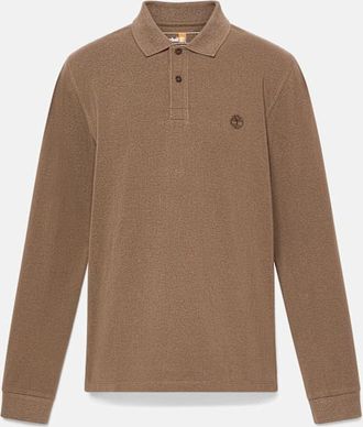 Timberland Millers River Langarm-Polohemd aus Pikee f&uuml;r Herren in Braun, Herren, Braun, Gr&ouml;&szlig;e