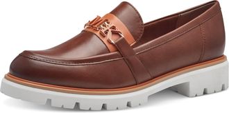 Marco Tozzi by Guido Maria Kretschmer Damen Slipper mit Blockabsatz Elegant, Braun (Cognac Comb), 37 EU