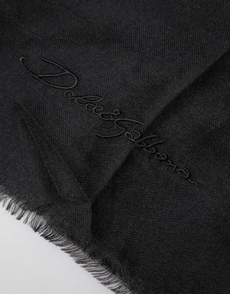 Dolce & Gabbana Mens Lace Stole Scarf Black