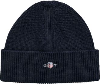 GANT Unisex Kinder Shield Cotton Beanie Mütze, Evening Blue, Standard