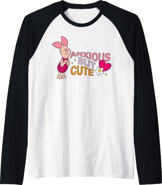 Disney Winnie the Pooh Piglet Anxious But Cute Funny Mood Raglan