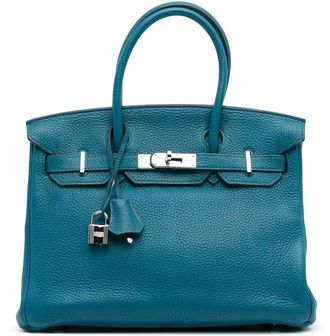 Herm&egrave;s Crossbody Bags - Togo Birkin Retourne 30 - Gr. unisize - in Blau - f&uuml;r Damen