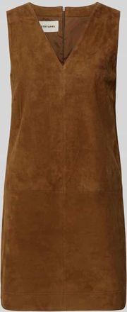 Stefanel Minikleid aus Leder mit V-Ausschnitt