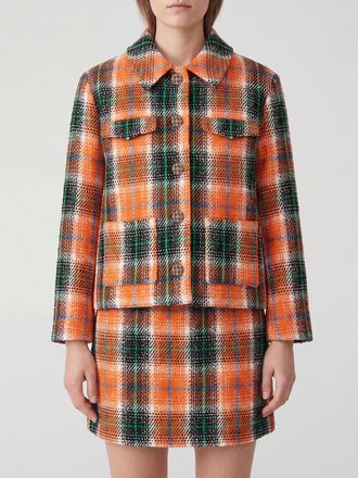Ganni Einreihiger Tartan-Blazer aus recycelter Wollmischung mit aufgesetzten Taschen